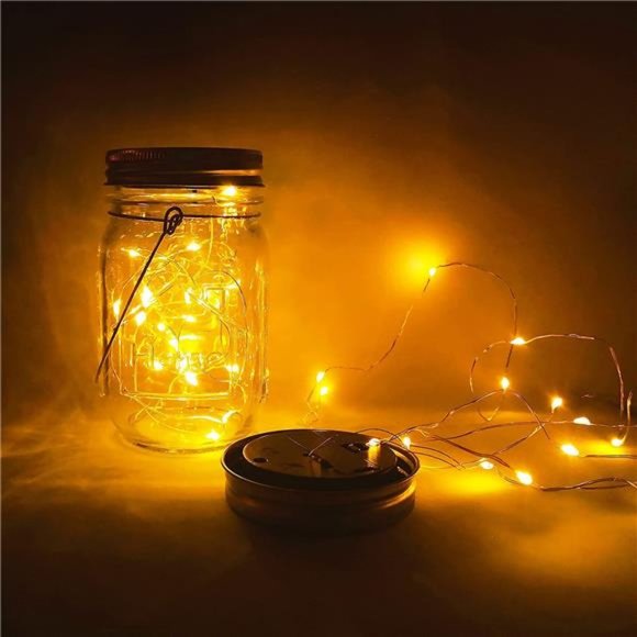 Accents | Solar Mason Jar Lights4 Pack 3 Led Starry Fairy String ...